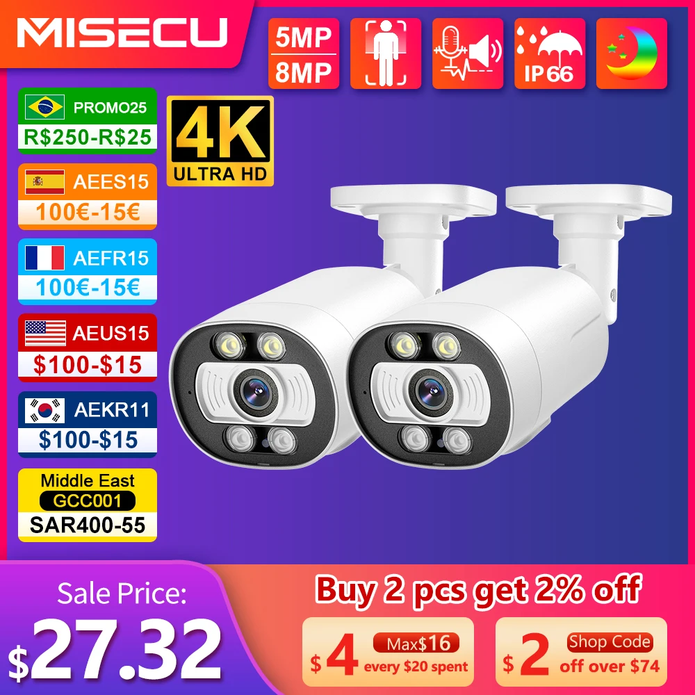 MISECU-UHD-8MP-4K-Outdoor-POE-IP-Camera-AI-Smart-H-265-Two-Way ...