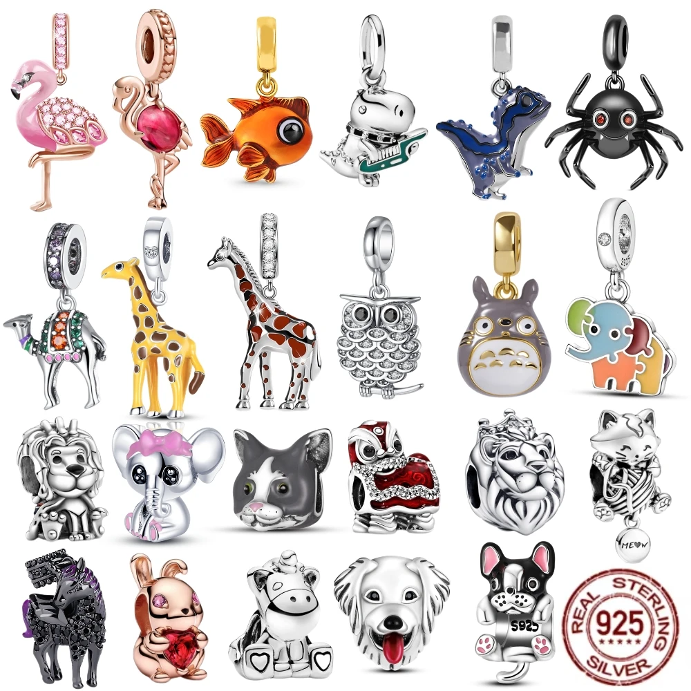 New-Charms-925-Sterling-Silver-Animals-Cartoon-Charm-Beads-Fit-Original ...
