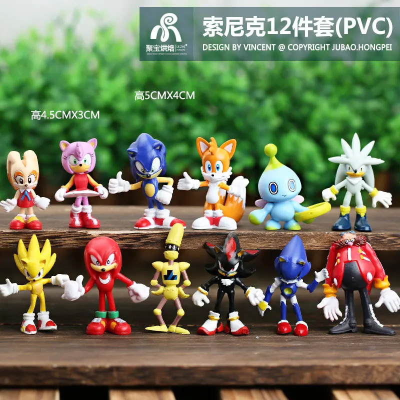 12 piezas de Sonic The Hedgehog Mini modelo de PVC personaje de juguete ...