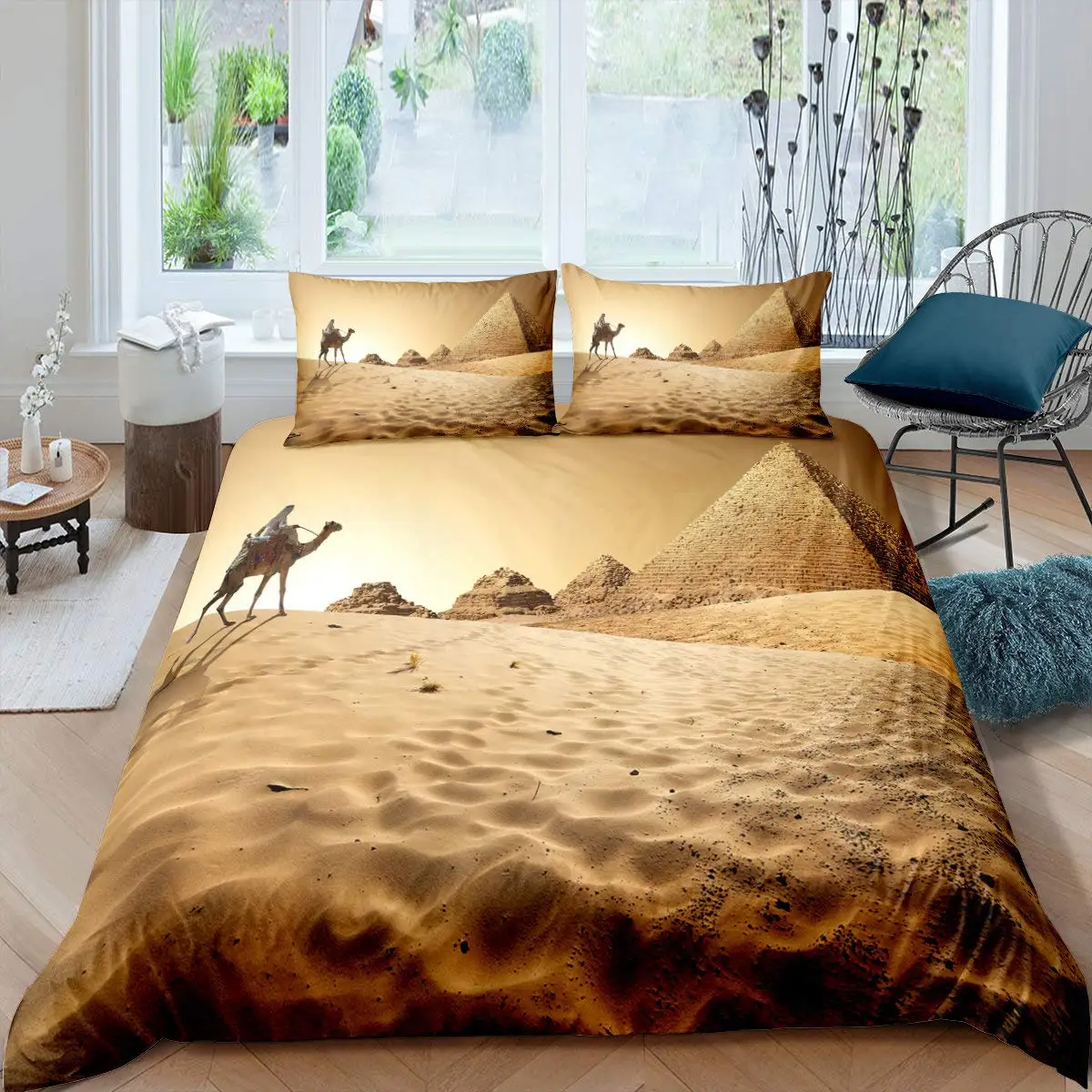 Pyramid Duvet Cover Set King African Ancient Egyptian Pyramid Vintage ...