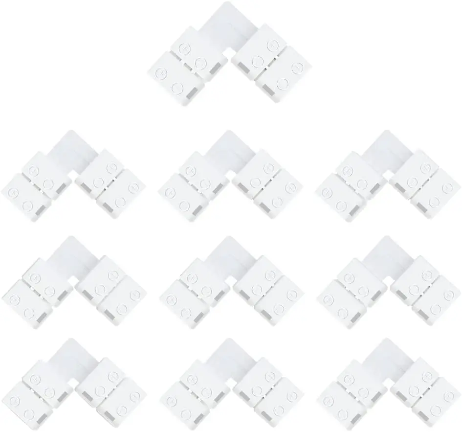L Shape 4-Pin LED Connectors 10mm Wide Right Angle Corner Connectors ...