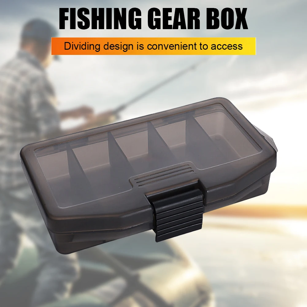5 Grids Fishing Bait Box Compartments Container Plastic Fishing Lure ...