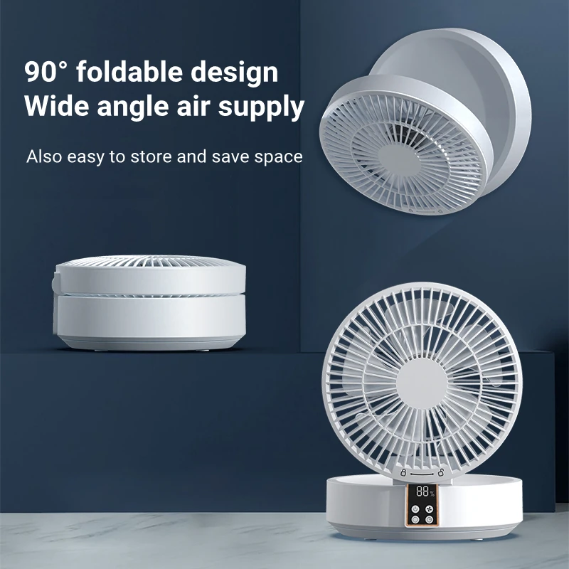 Portable Air Cooler Desktop Cooling Fan Wireless Wall Mounted LED Light ...