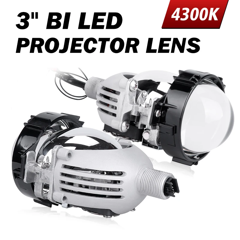 100W-Bi-led-lens-3-inch-Projector-lenses-for-cars-Angel-Eyes-LED-H4-H7 ...