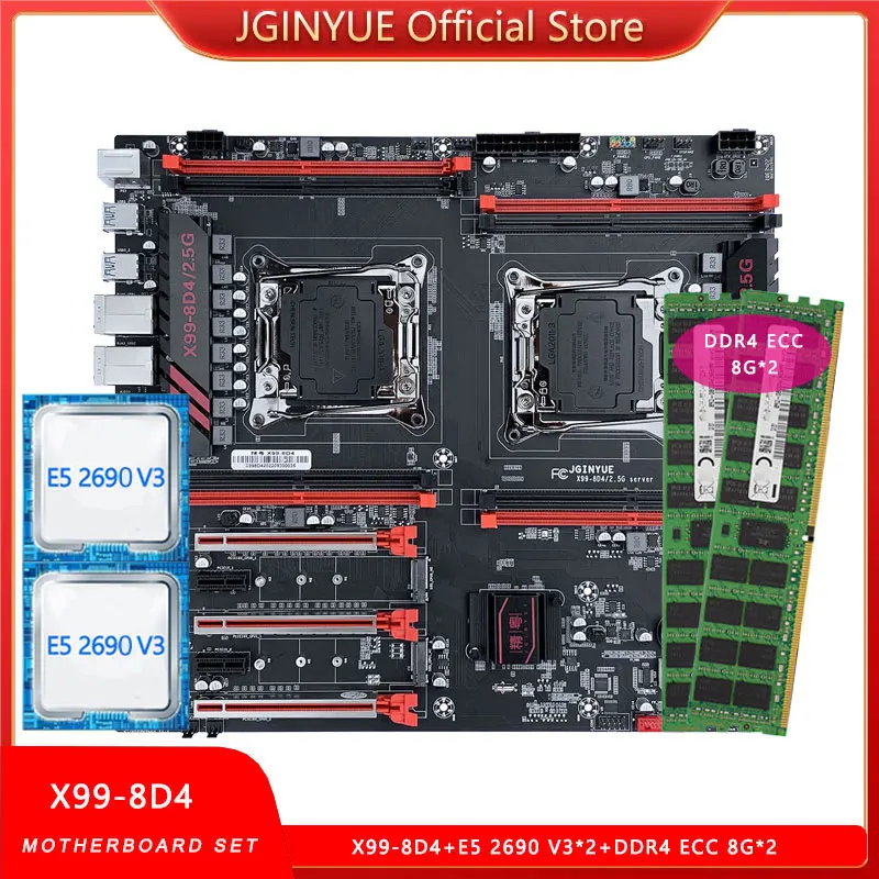 JGINYUE-placa-base-X99-8D4-Dual-U-LGA-2011-Kit-de-3-juegos-con-Intel ...
