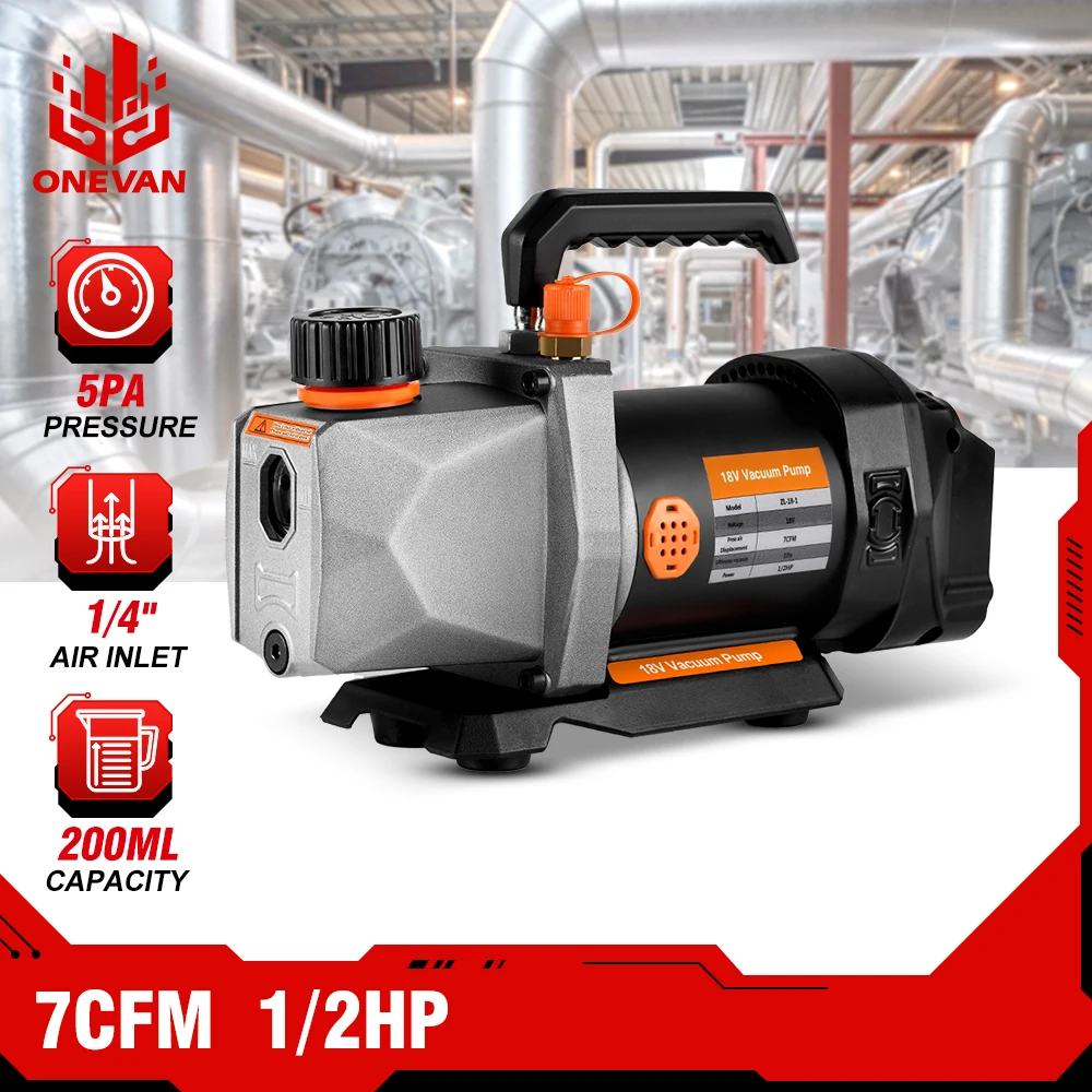ONEVAN-1-2HP-7CFM-Refrigerant-Vacuum-Pump-1-4-Air-inlet-Refrigeration ...