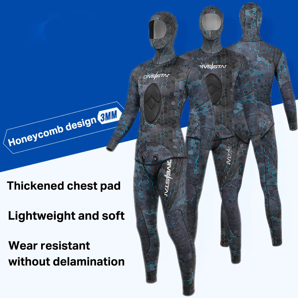 Men-Women-Spearfishing-Wetsuits-3mm-5mm-Neoprene-Titanium-Camo-Warm ...