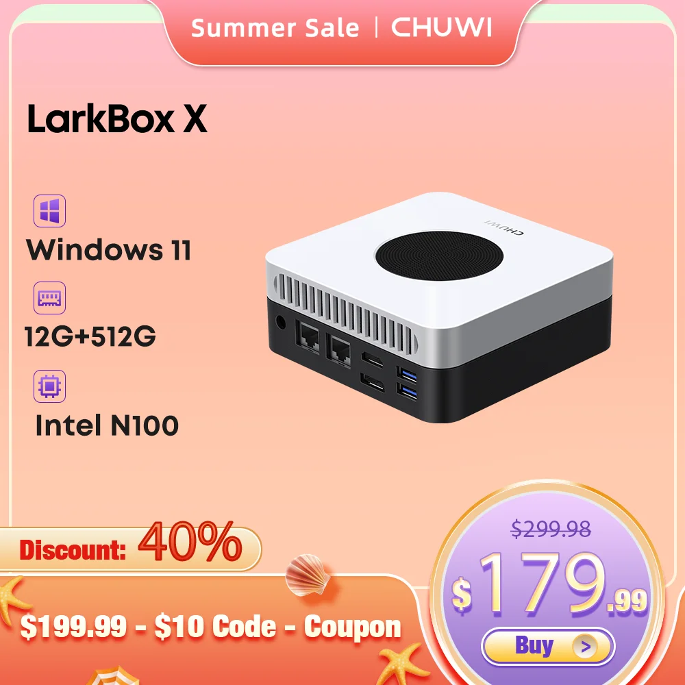 CHUWI LarkBox X 미니 PC 인텔 N100 게임 PC UHD 그래픽, 12 세대 인텔 프로세서, 12GB RAM ...