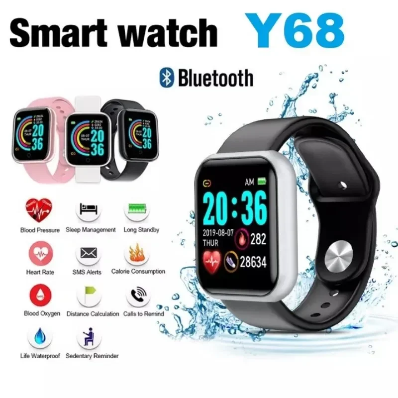 Y68-Real-Step-Count-Rechargeable-Smart-Watch-Men-And-Women-Touchscreen ...