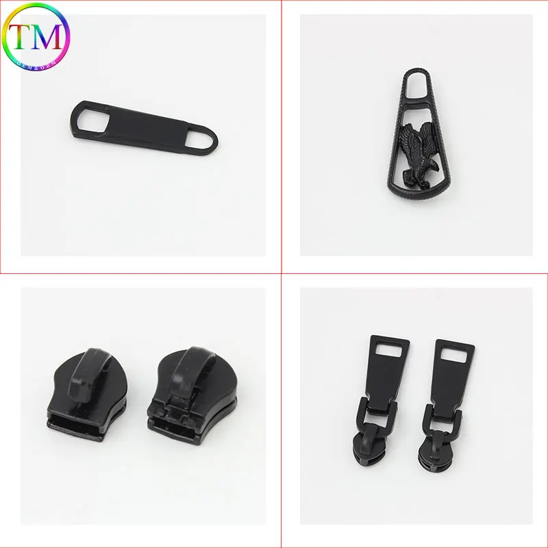 10 50 Pieces Matte Black Metal Zipper Slider Puller Zip Head Eagle ...