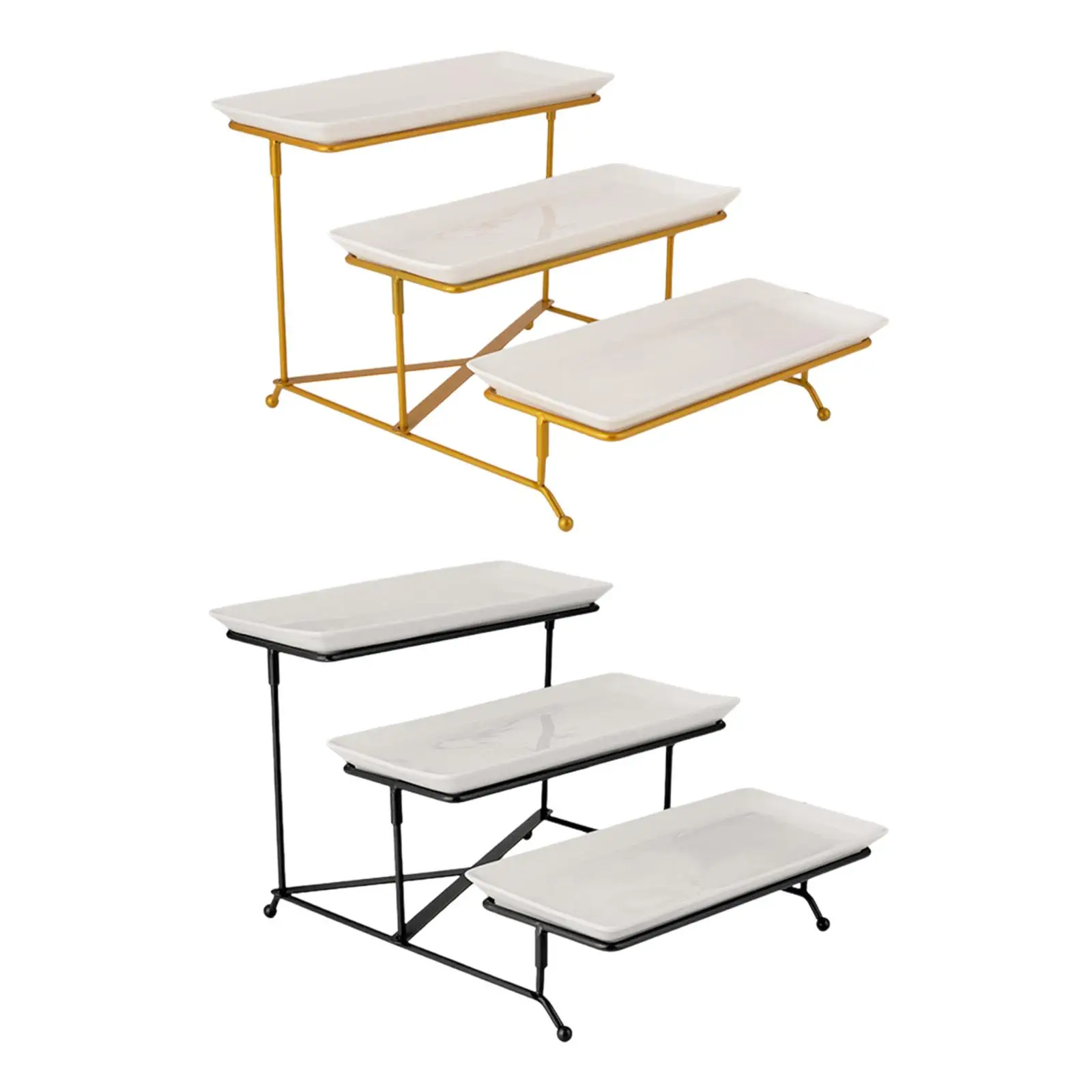 Fruit-Dessert-Apresenta-o-Stand-Set-3-Tier-Retangular-Servindo-Platter ...