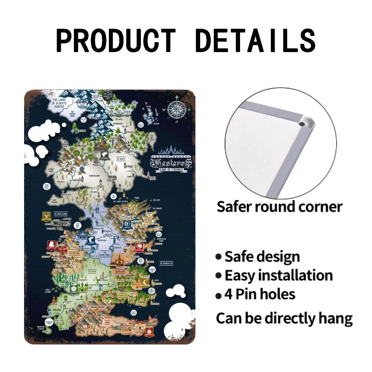 Game Of Thrones Map Poster