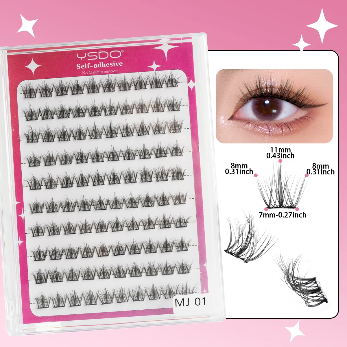 Self-Adhesive-False-Eyelashes-Reusable-Mango-Clusters-lashes-Extensions ...