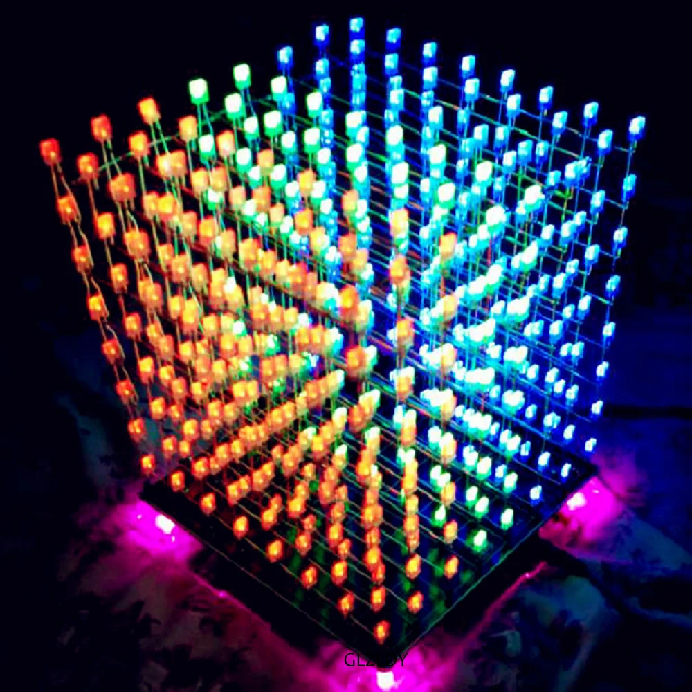 Kit-de-cubo-LED-colorido-3D-8x8x8-888-Cubo-de-luz-espectro-de-m-sica ...