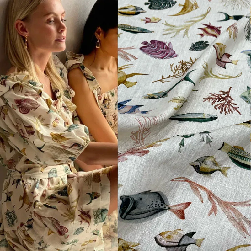 Clothing-Skirt-Pure-Linen-Fabric-Australian-Niche-Oil-Painting-Style ...