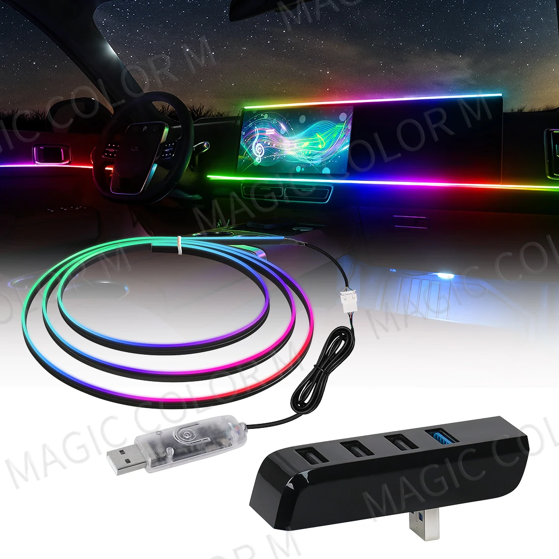 Vgetting-USB-Car-Ambient-Lights-Universal-Tesla-Glove-Box-Expansion ...