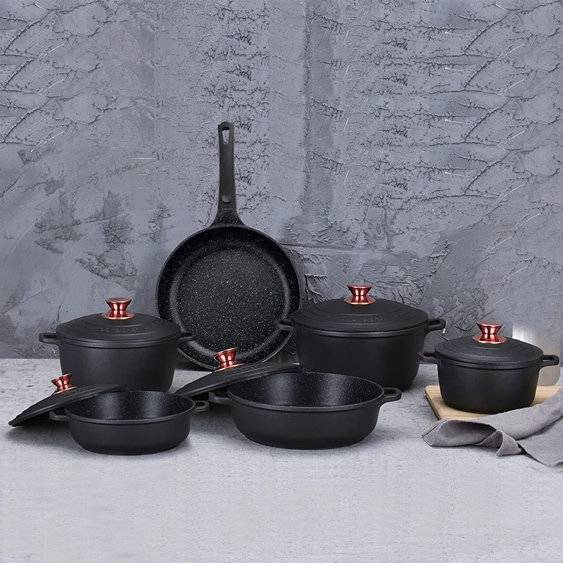 Hausroland New Design Die-casting Non Stick Aluminum Cookware Set Soup ...