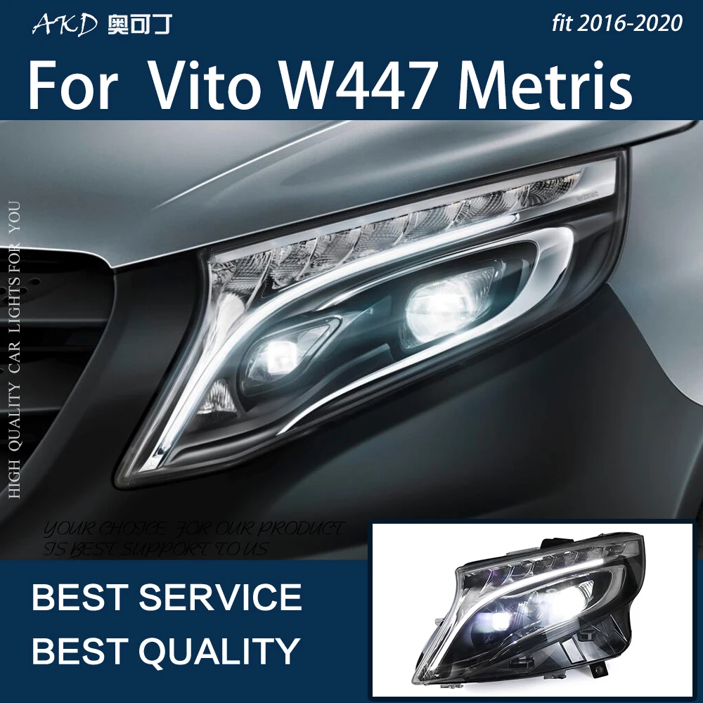 Car-Lights-For-Vito-2016-2022-W447-Metris-LED-Auto-Headlight-Assembly ...