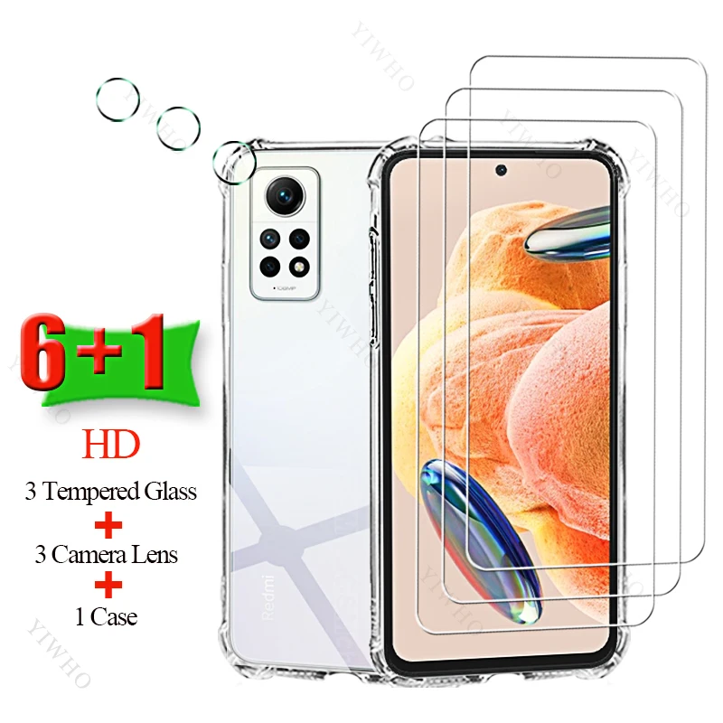 6+1 Tempered Glass for Xiaomi Redmi Note 12 Pro 4G Soft Case Camera ...