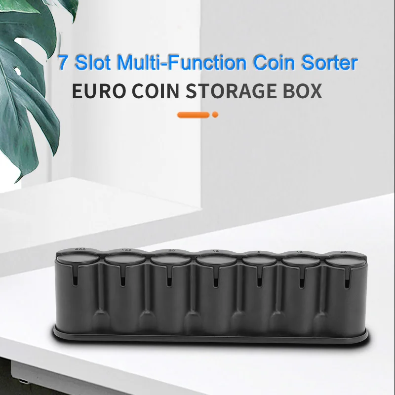 Creative-7-Slots-Coins-Holder-Dispenser-With-Belt-Clips-Penny-Euro-Coin ...