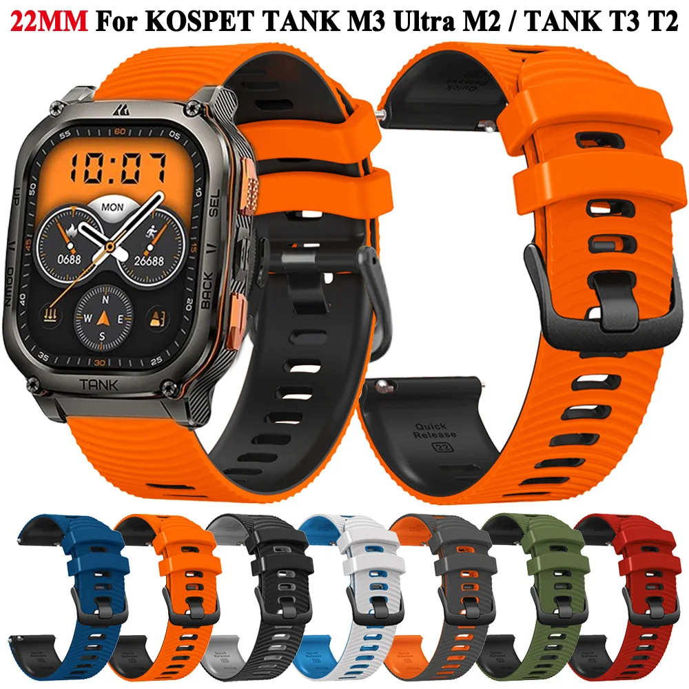 Premium 22MM Silicone Smartwatch Wristband Strap for KOSPET TANK M2 ...