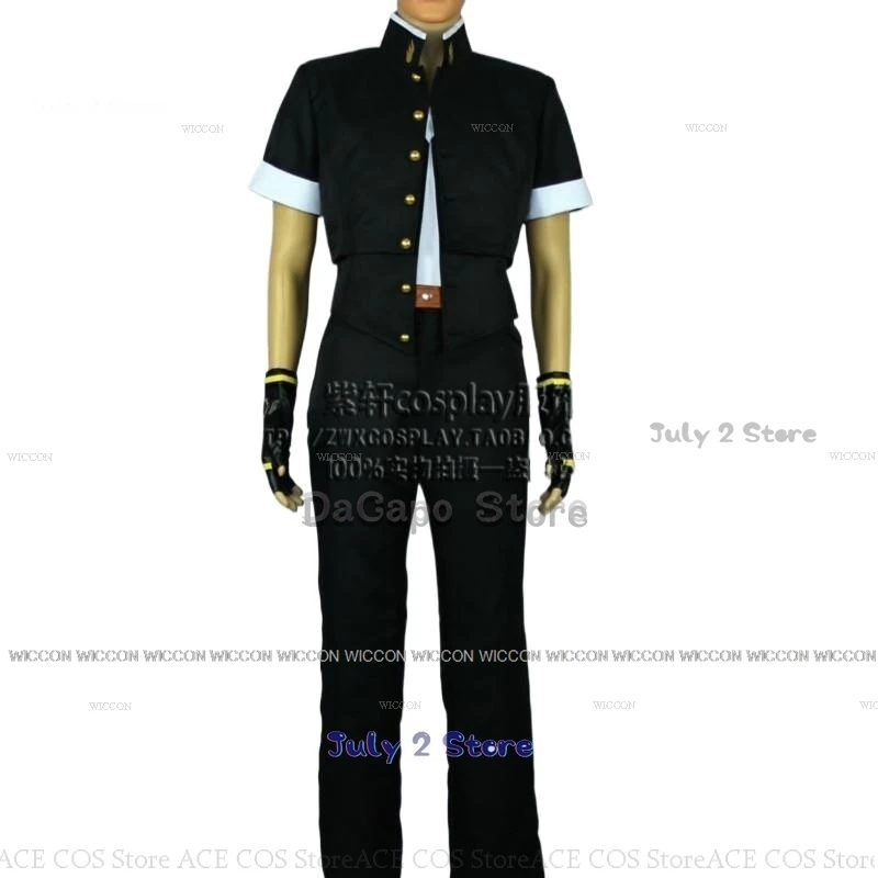 Kyo-Kusanagi-disfraz-de-Cosplay-peluca-King-of-Kyo-Fighter-traje-negro ...