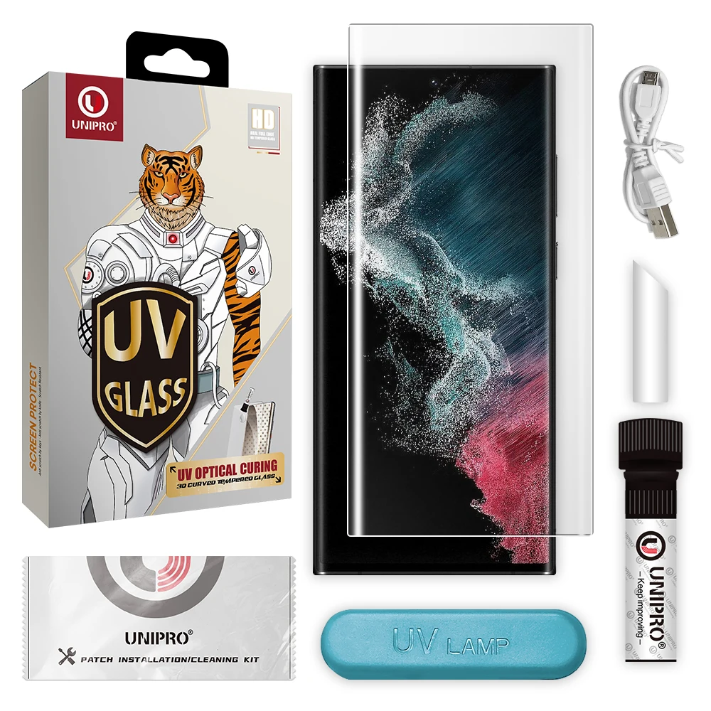 UNIPRO-Full-Glue-UV-Tempered-Glass-for-Samsung-Galaxy-S22-S23-Ultra-UV ...