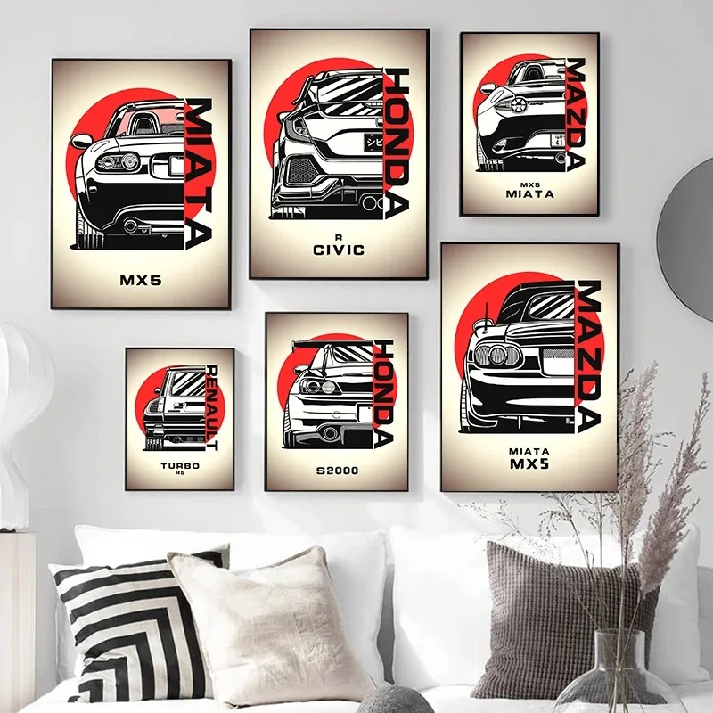 Retro-Classic-Cars-Racing-Nippon-Poster-Car-Minivan-Prints-Cool-Picture ...