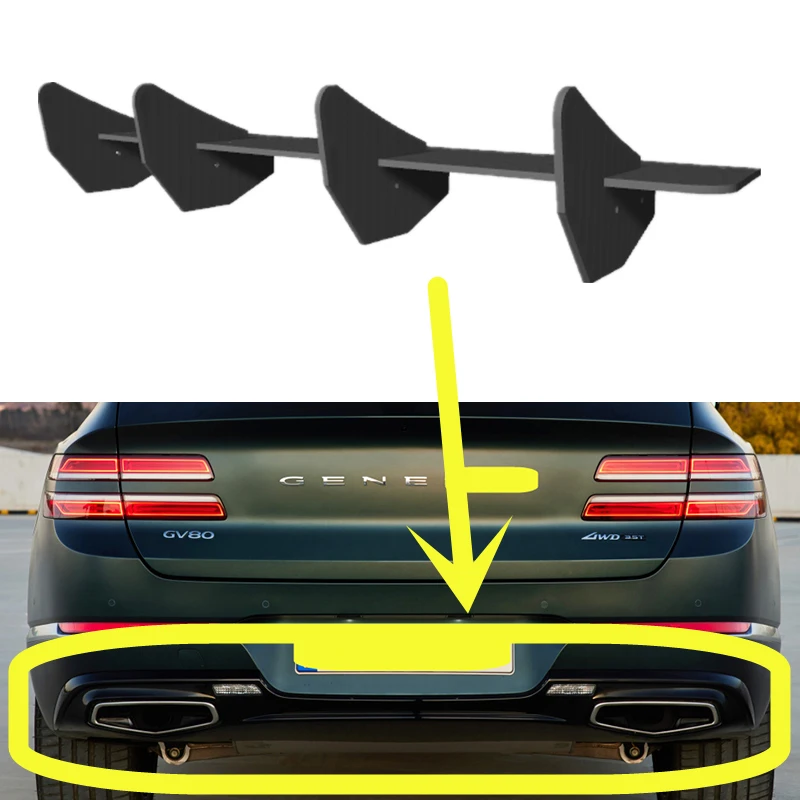 제네시스 Gv80 2021 2022 2023 년 리어 디퓨저 범퍼 립 스포일러 스플리터 바디 키트 액세서리 Genesis Gv80 용 범퍼 립 스포일러