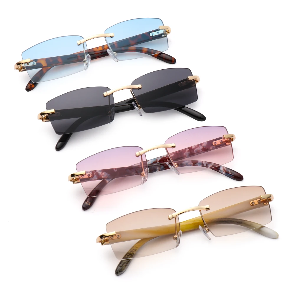 Men-Women-Gradient-Frameless-Eyewear-Driving-Sun-Glasses-Rimless ...