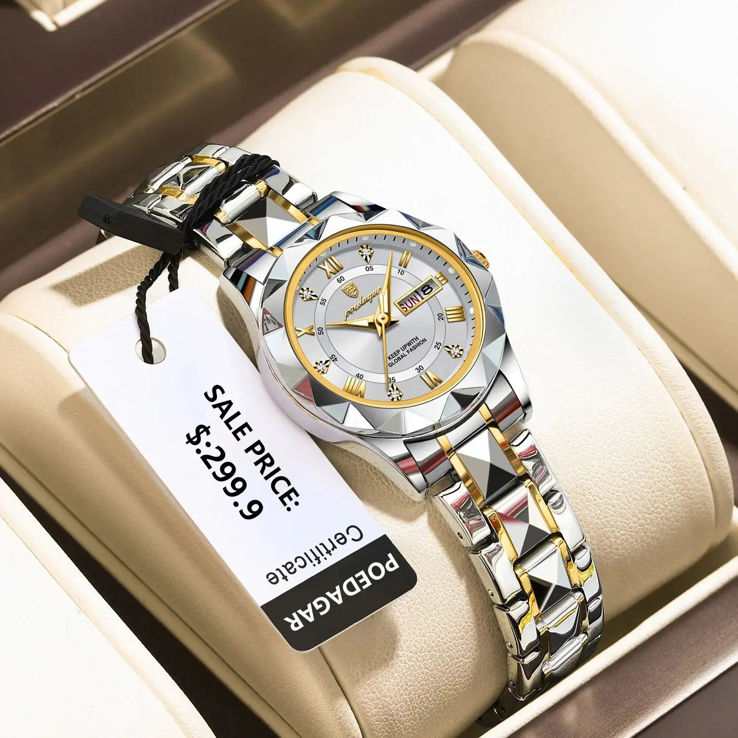 POEDAGAR-Luxury-Quartz-Watch-for-Ladies-Waterproof-Luminous-Date-Week ...