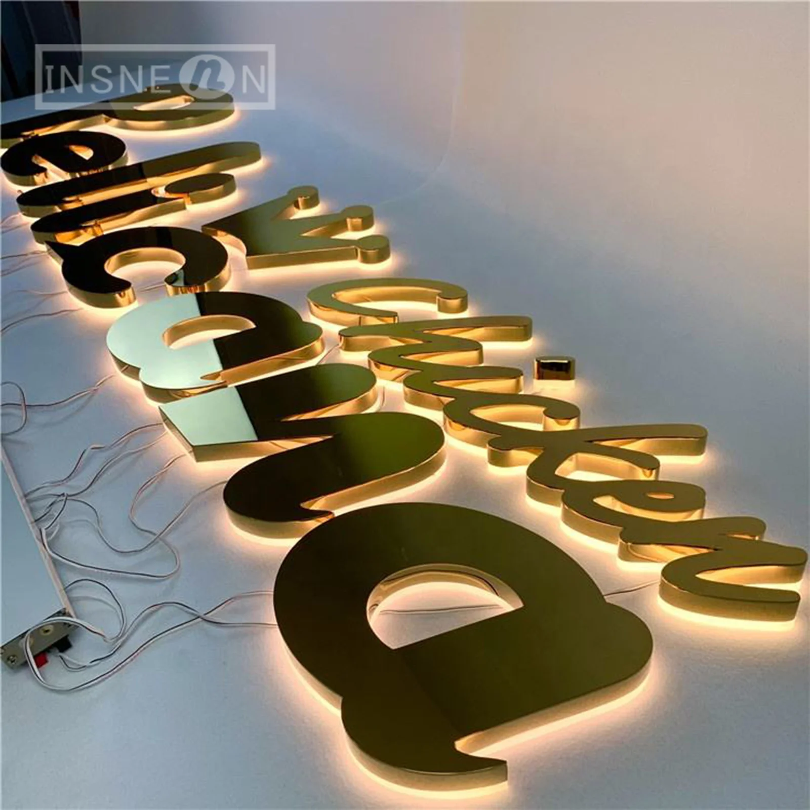 Custom-Metal-LED-Sign-Stainless-Steel-Luminous-Lettering-Outside-Indoor ...