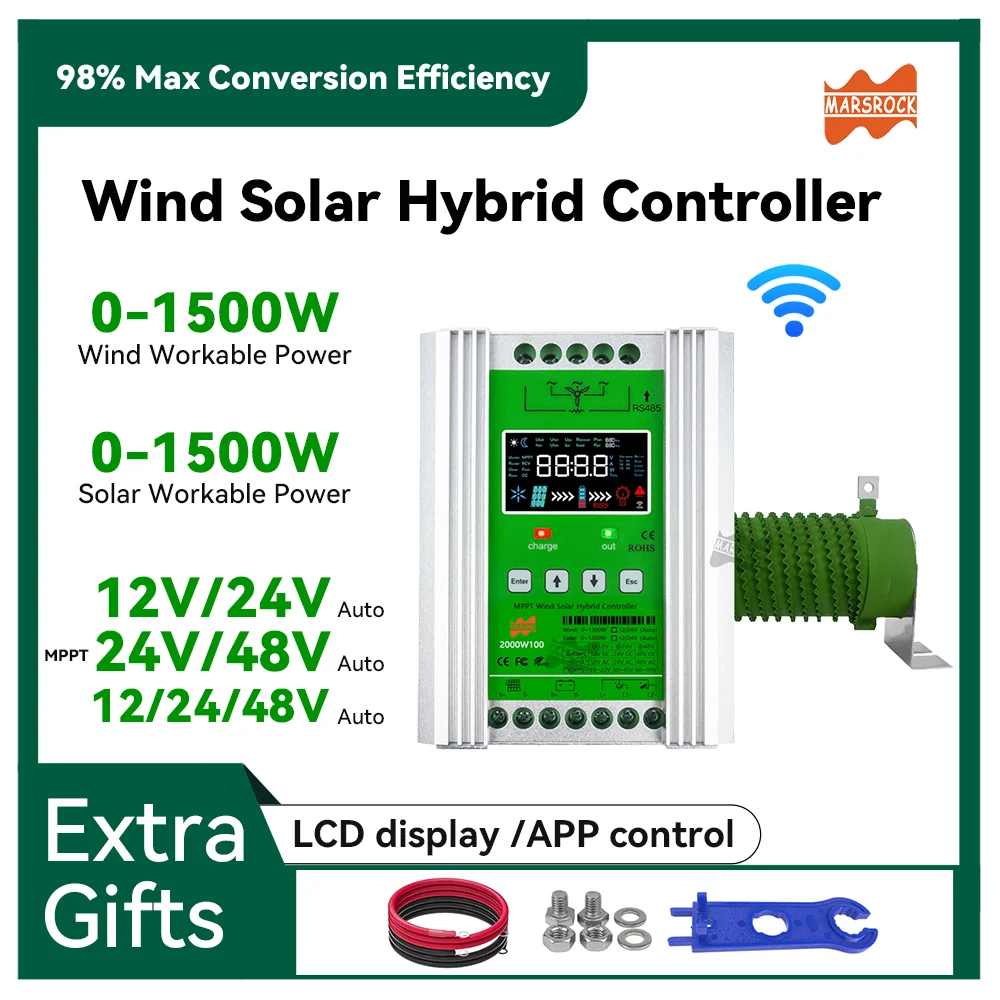 12V 24V 48V Solar Wind Hybrid Charge Controller With WiFi and LCD ...