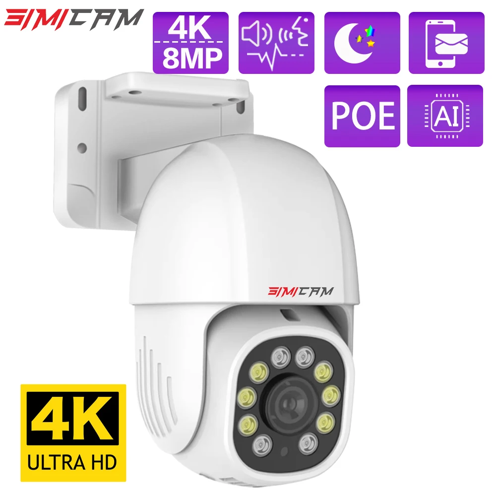 4K-PTZ-IP-Camera-POE-Onvif-SecurityOutdoor-Color-Night-Vision-Smart-AI ...