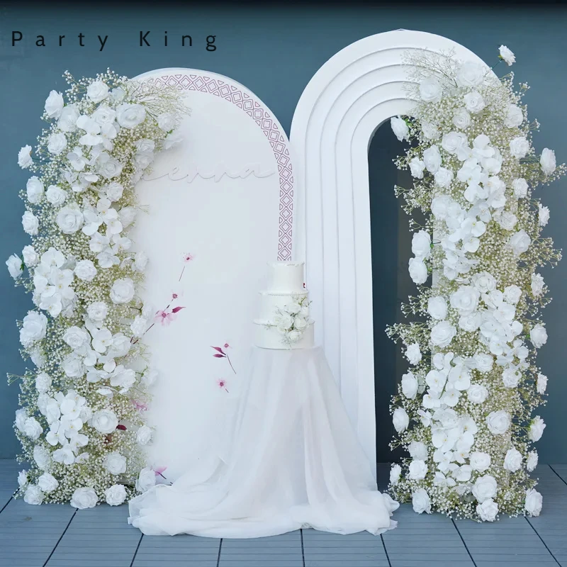 White-Artificial-Flower-Runner-Backdrop-Wall-for-Wedding-Babysbreath ...