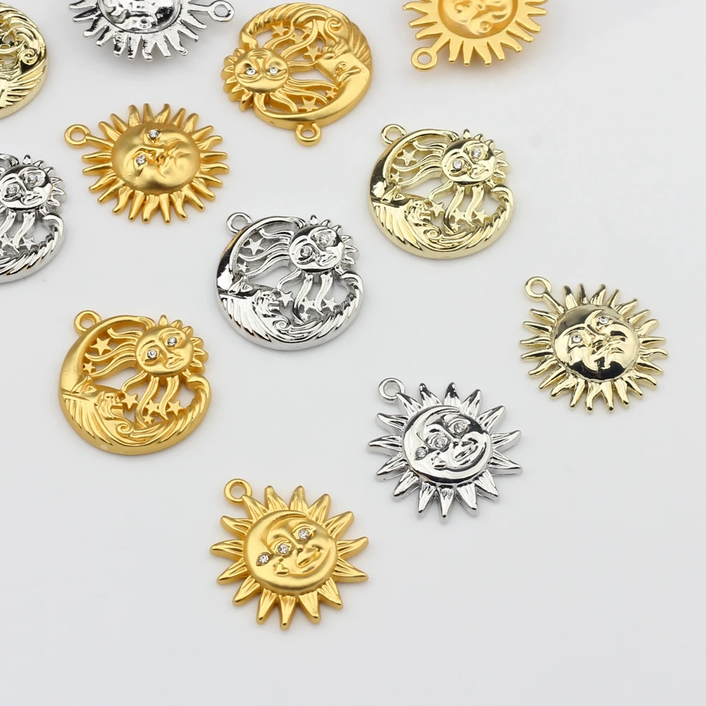 Zinc-Alloy-Charms-Retro-Sun-Moon-Shape-Coin-Charms-Pendant-6pcs-lot-For ...