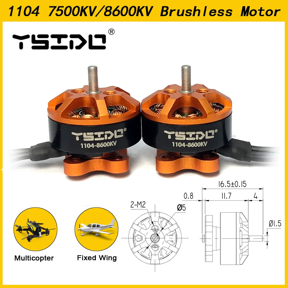 4Pcs YSIDO 1104 7500KV 8600KV Brushless Motor for RC Drone 90-110mm FPV Racing Multirotor ...