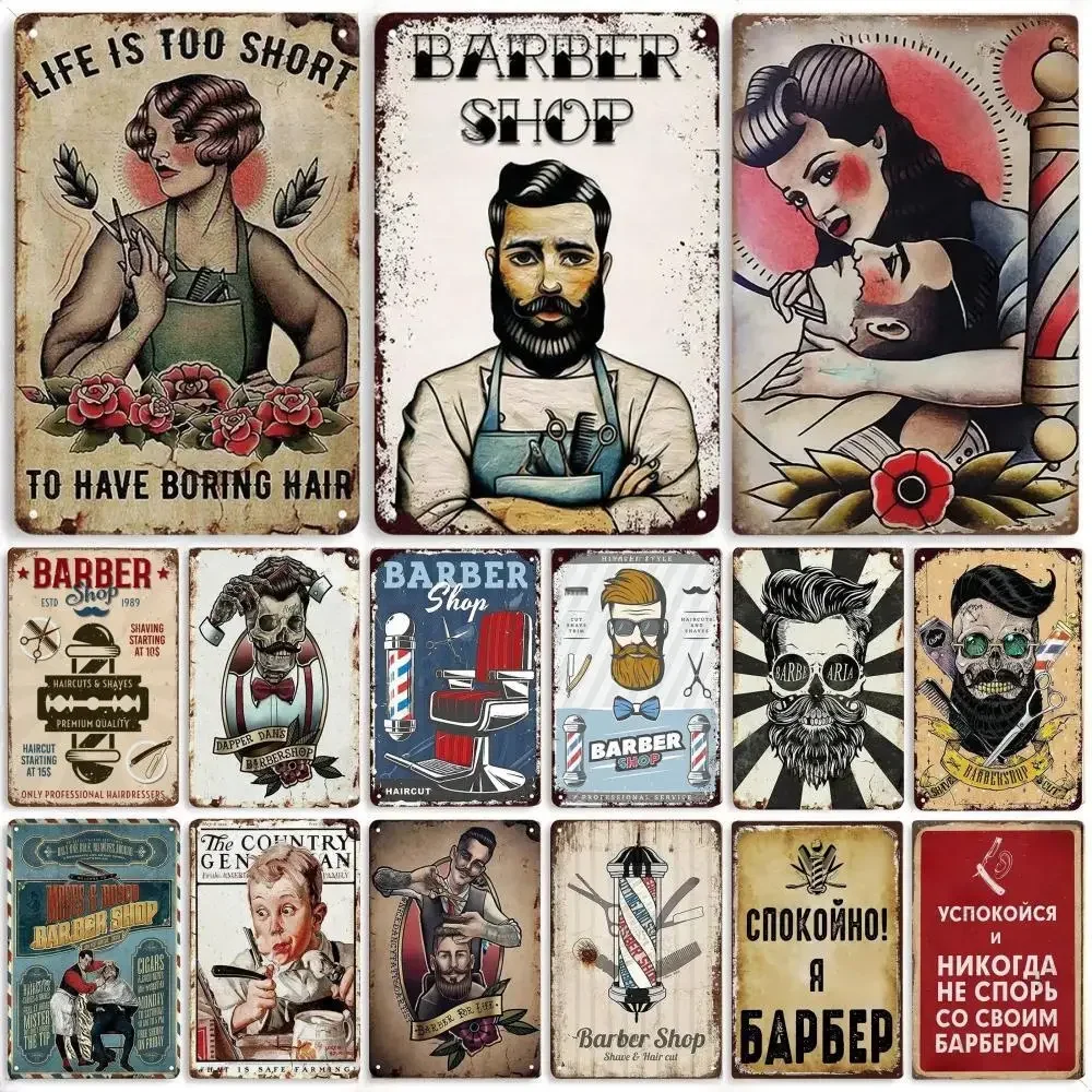 Vintage-Barber-Shop-Poster-Store-Metal-Sign-Plate-Tin-Retro-Signs-For ...
