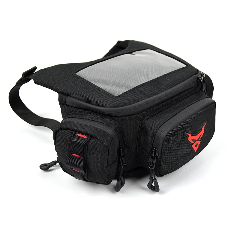 Black-Motorcycle-Front-Handlebar-Bag-Big-Capacity-Motocross-Waist-Bag ...