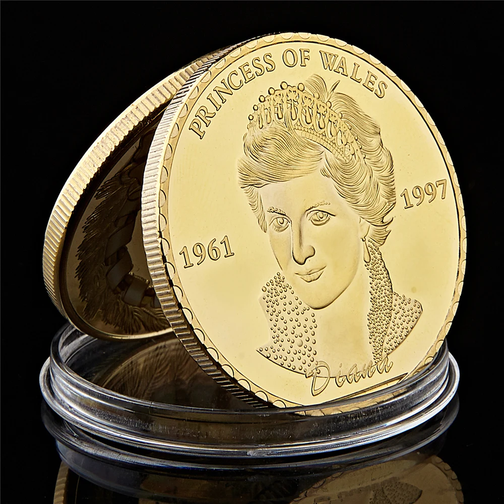 British-Princess-Diana-Gold-Plated-Coin-UK-The-Royal-Princess-of-Wales ...