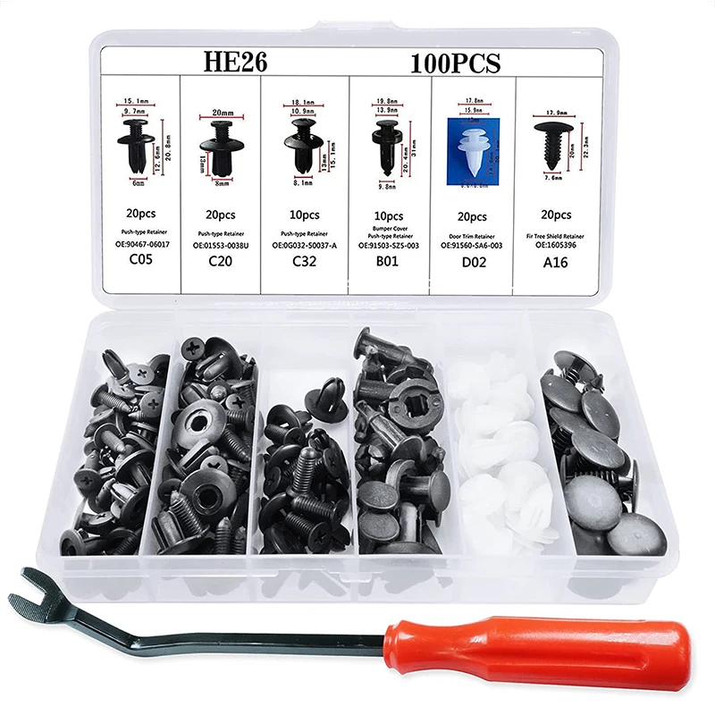 100pcs-Trim-Panel-Retainer-Fastener-Kit-Mixed-Auto-Plastic-Clip-6-Kinds ...