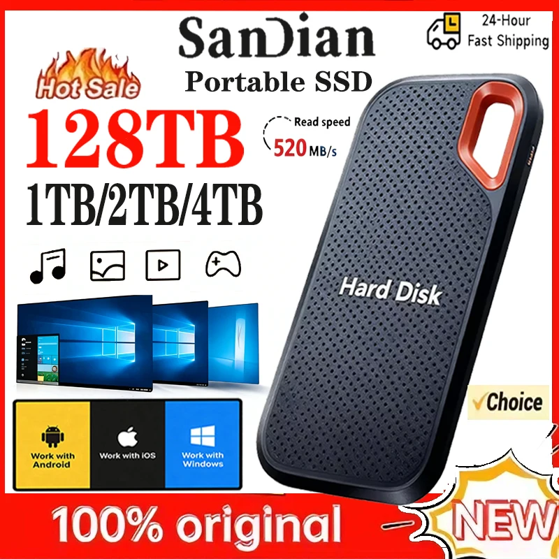 High-Speed SSD 128TB High-quality External Hard Disk 2TB 4TB Portable ...