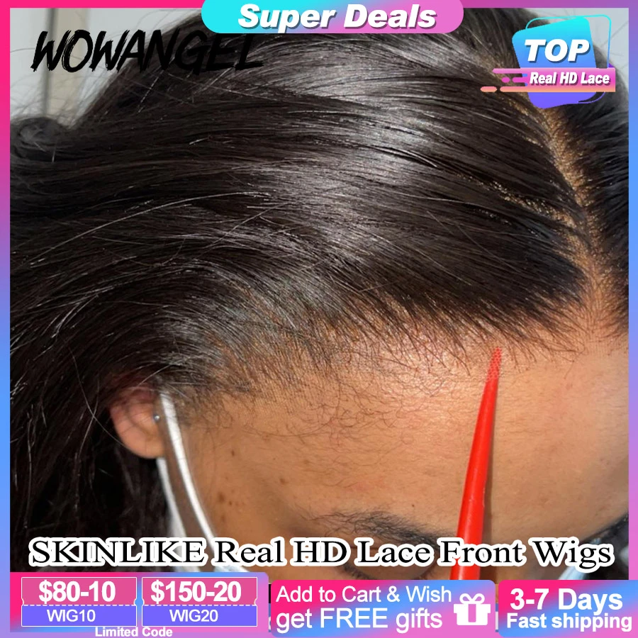 Wow Angel HD Lace Front Wigs 250% 13x6 HD Lace Straight Human Hair Wigs ...