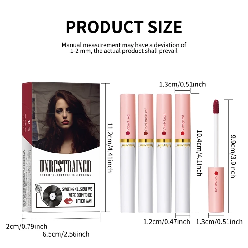 4-Colors-Matte-Cigarette-Lipstick-Long-Lasting-Waterproof-Lips-Gloss ...