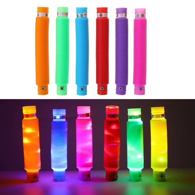 6Pcs Luminous Tubes Sensory Toy Stress Relieve Squeeze Toys Stress ...