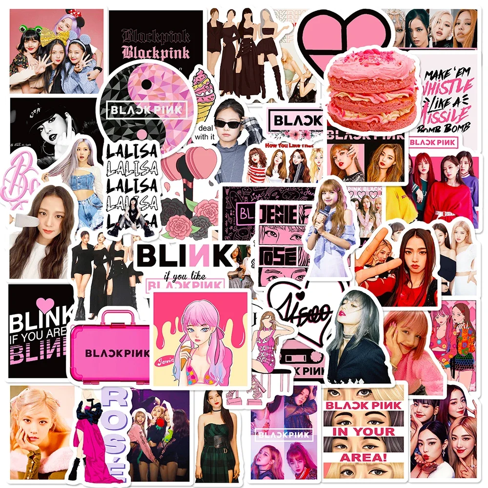 10-30-50pcs-Black-and-Pink-Stickers-Korea-Girls-Kpop-Sticker-DIY ...