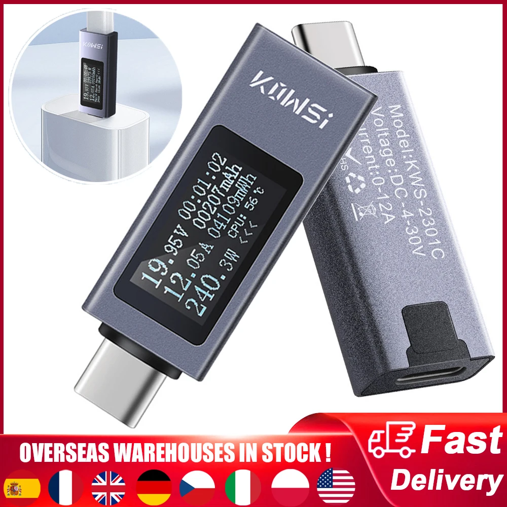 Type-C-Cellphone-Charging-Tester-0-12A-4-30V-0-360W-PD-DC-Voltmeter ...