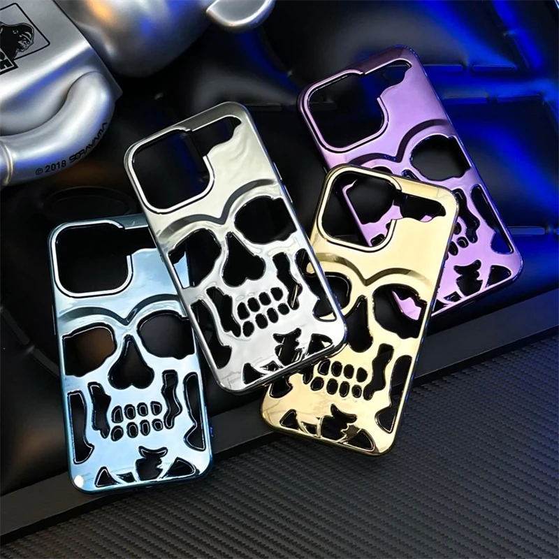 Cool-Plating-Gothic-Skull-3D-Metal-Hollow-Hard-Phone-Case-For-iPhone-11 ...