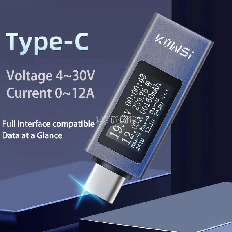 Type-c-Multi-function-Digital-Display-DC-Voltage-Ammeter-Power-Meter ...