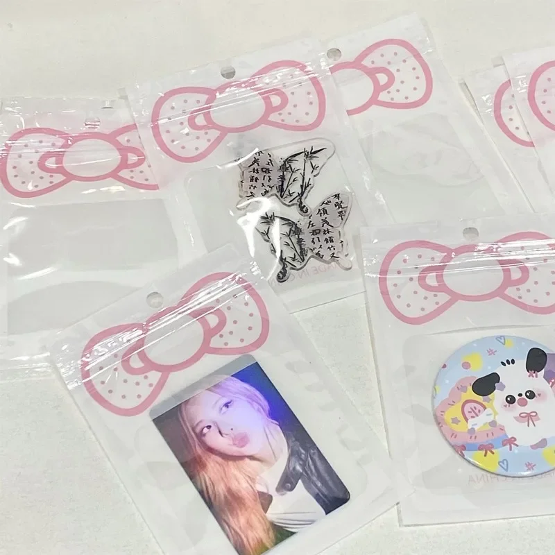 10pcs-Korean-Ins-Cute-Pink-Bow-Transparent-Ziplock-Bag-Kpop-Star-Photo ...